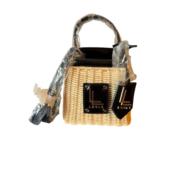 Loulou Bags | Bags | Loulu Woven Straw Mini Bucket Bag Top Handle Black ...